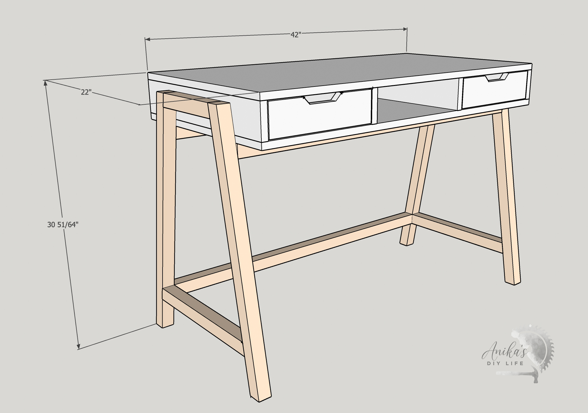 DIY A Frame Desk Printable Plans DIY Designs By Anika DIY A Frame Desk Printable Plans DIY Designs By Anika