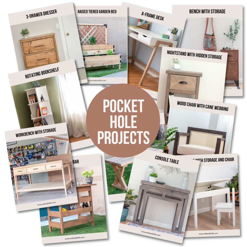 Pocket Hole Projects Printable Plans Bundle - DIY Designs By Anika