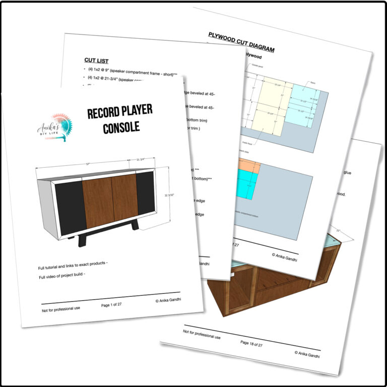 DIY Record Player Cabinet Printable Plans - DIY Designs By Anika