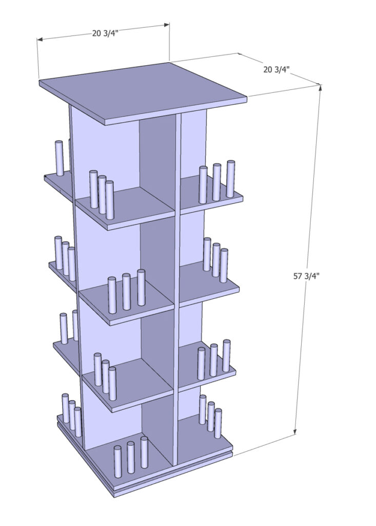 DIY Rotating Bookcase Printable Plans - DIY Designs By Anika